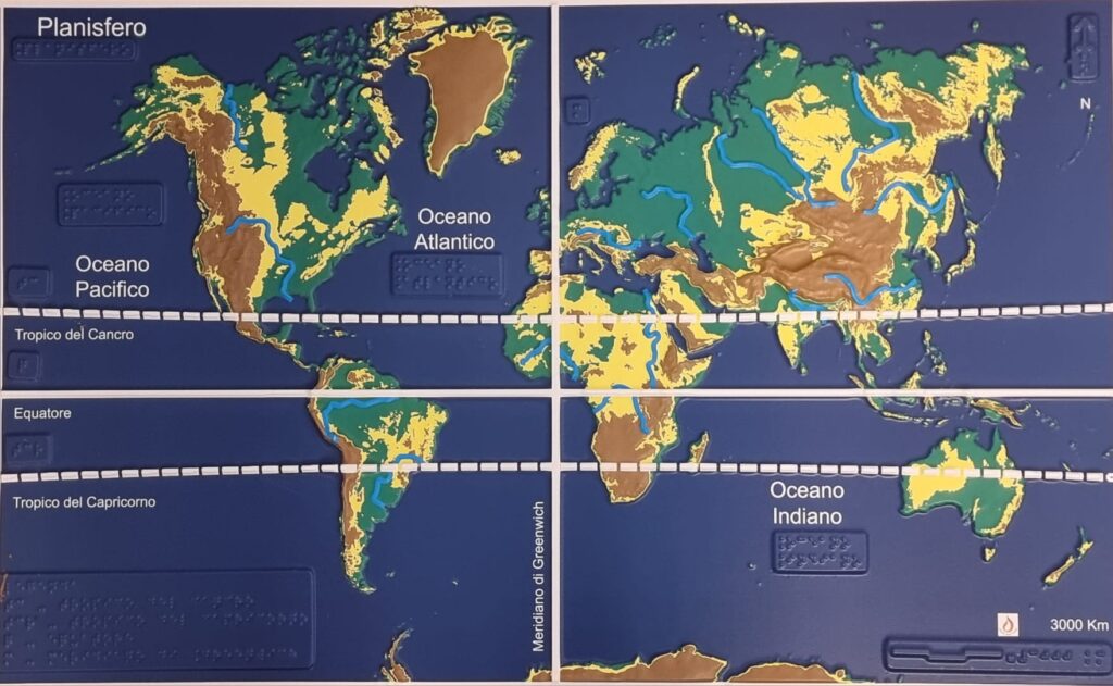 Planisfero fisico a colori - Prociechi Shop